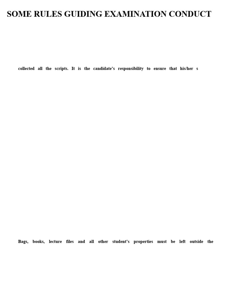 Examination Conduct Rules and Guidelines | PDF