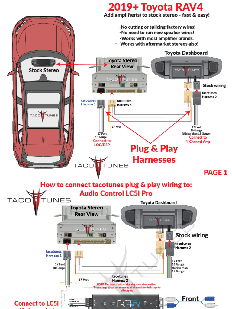 2019 Toyota RAV4 Audio Control LC5i Pro XYZ 4 Channel Subwoofer ...