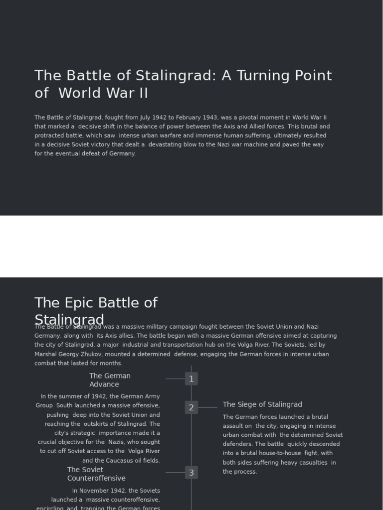 The Battle of Stalingrad A Turning Point of World War II | PDF | Battle ...