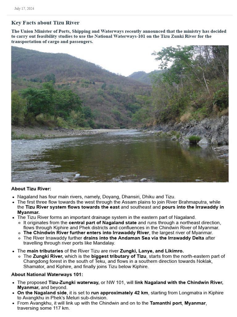 Tizu River (NL) - Tributary To Irrawardy River in Myanmar - (July'2024 ...