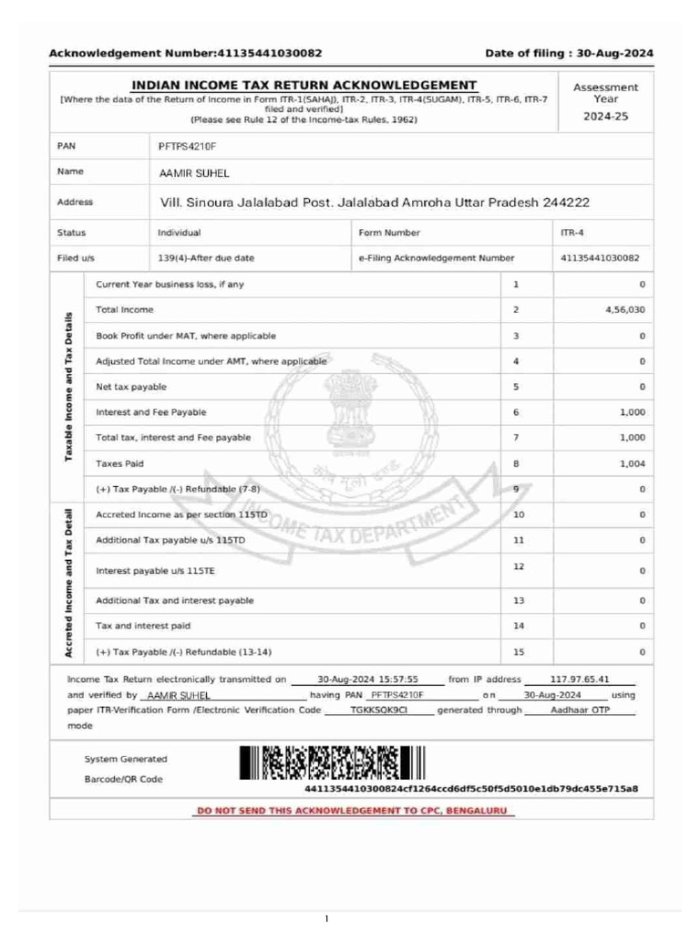 Itr Copy 2024-25 | PDF