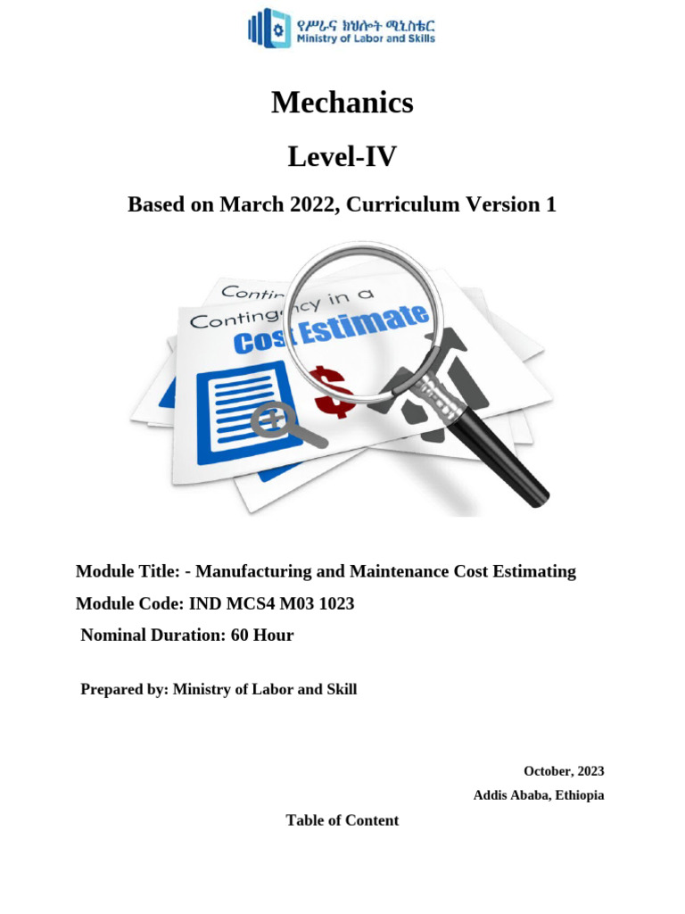 M03 - Cost Estimation-1 | PDF | Pricing | Supply Chain Management
