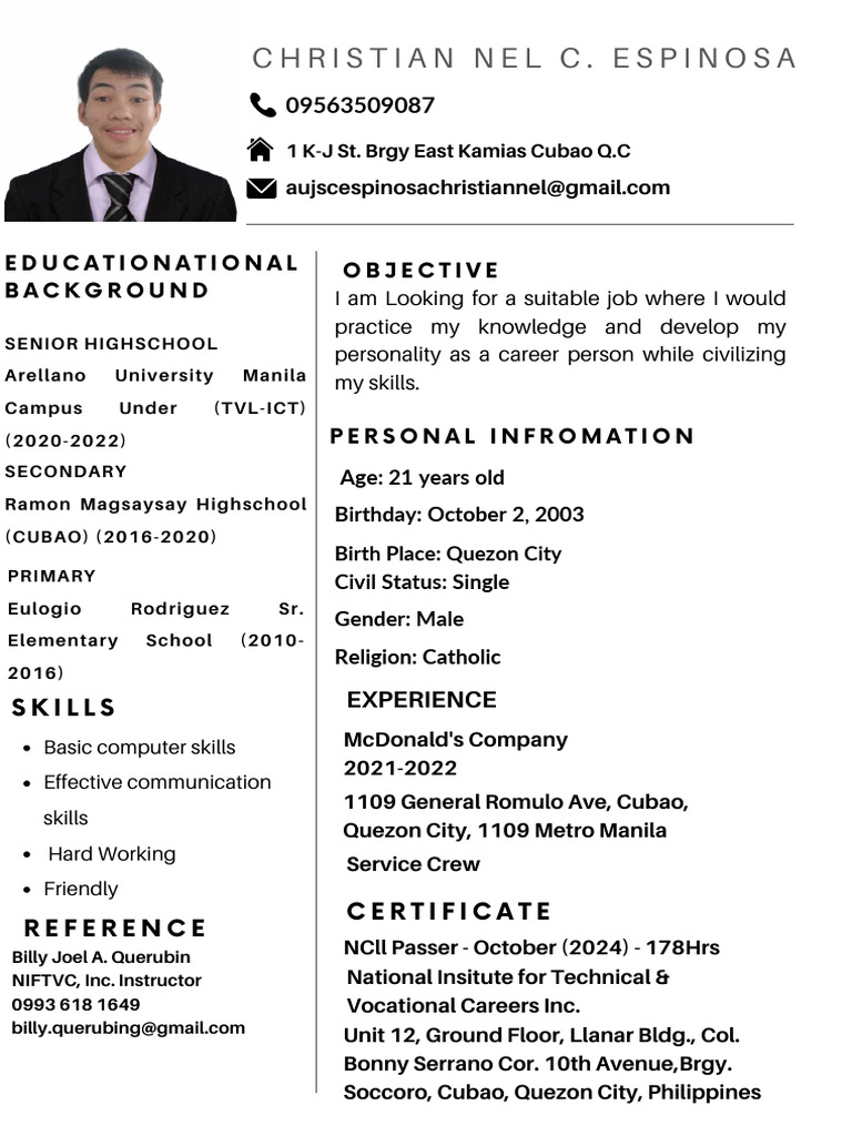 CHRISTIAN NEL C. ESPINOSA | PDF