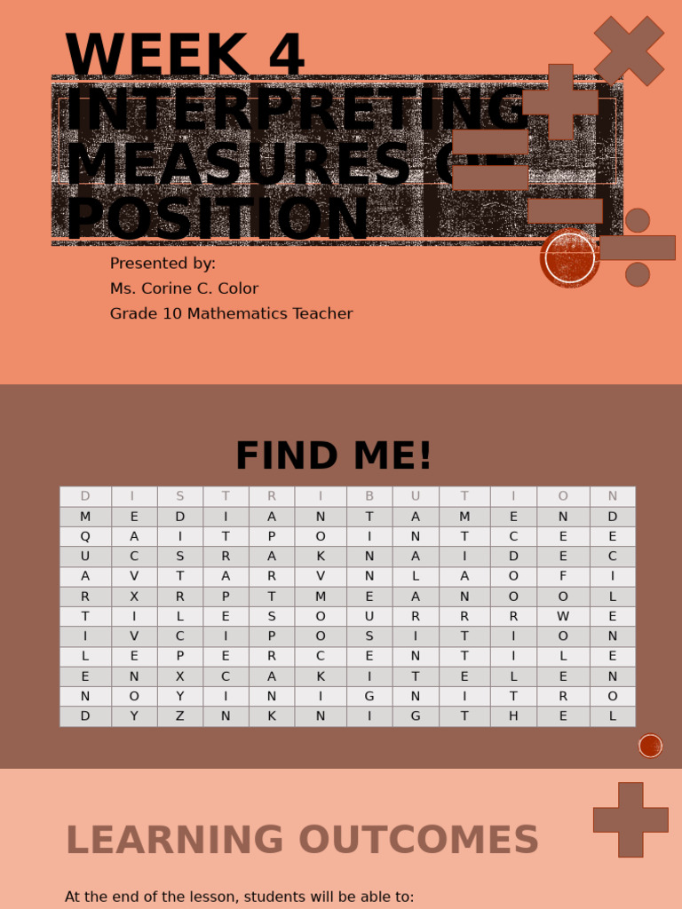 Q4 W4 Measures Of Position Pdf Percentile Quartile