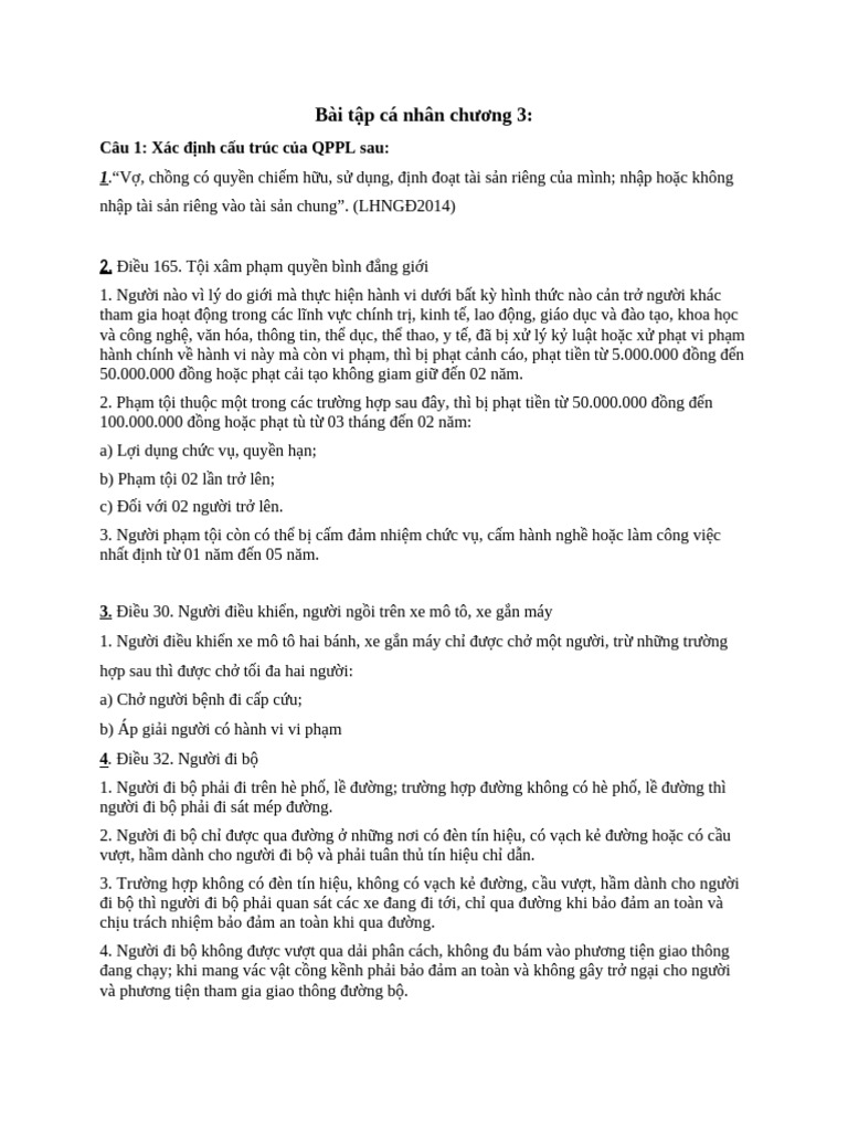 Bài tập QPPL | PDF