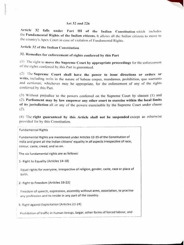 Article 32 and 226 | PDF
