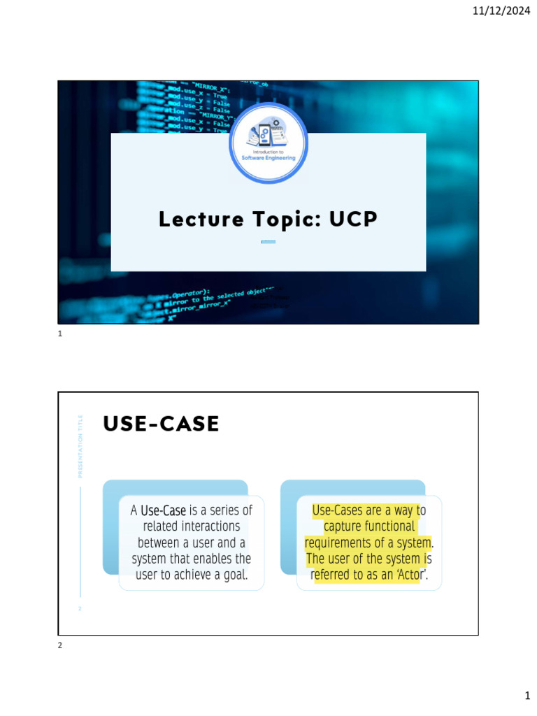 LEC21 | PDF | Use Case | Software Engineering