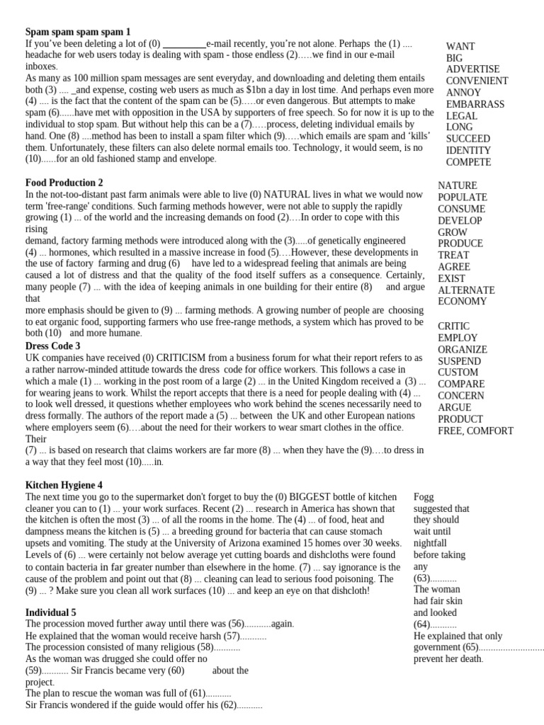 (Tailieudieuky - Com) WORD FORM THEO D NG PASSAGE C C HAY CÓ ĐÁP ÁN (9 ...