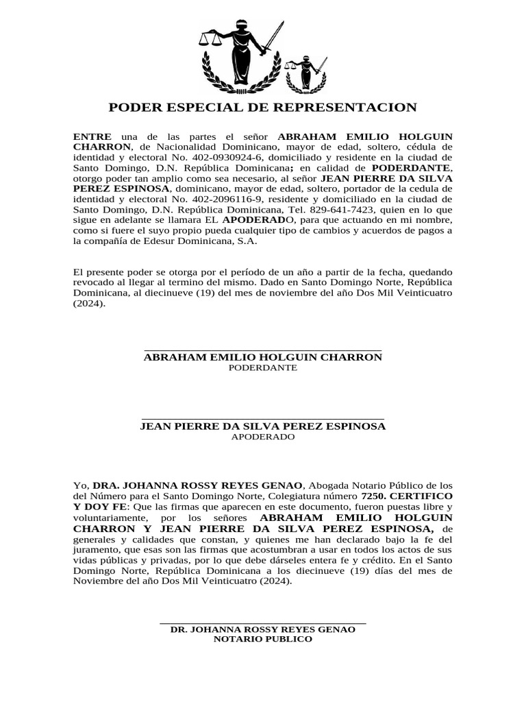 Poder Especial para Edesur Dominicana | PDF