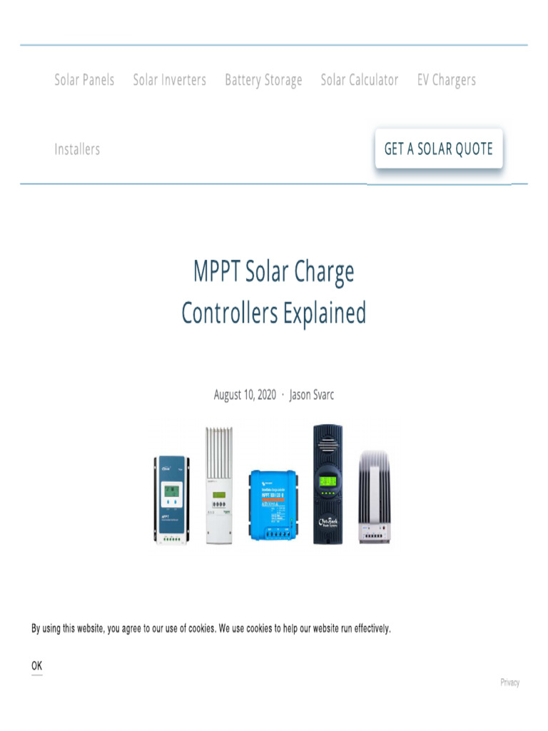 MPPT Solar Charge Controllers Explained - Clean Energy Reviews | PDF