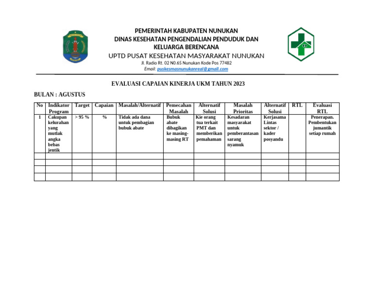 Form Evaluasi Pelayanan DBD SURVEILANT | PDF