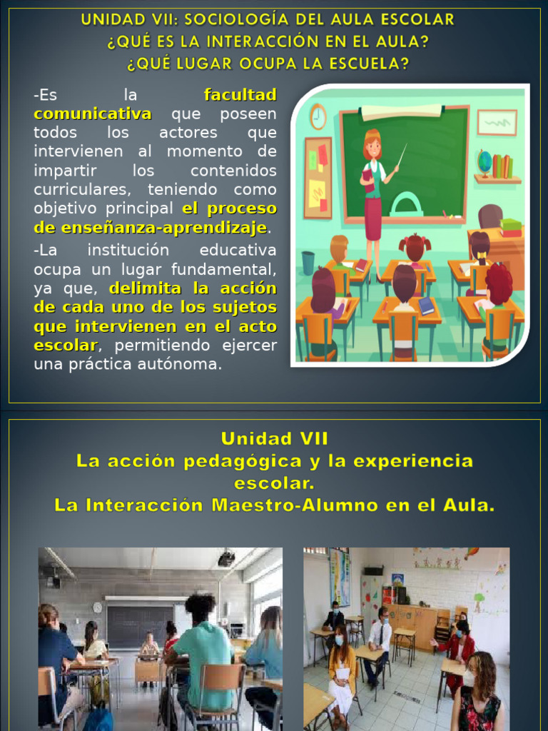 Unidad VII La Interaccion Maestro-Alumno en El Aula B | PDF | Maestros | Salón de clases