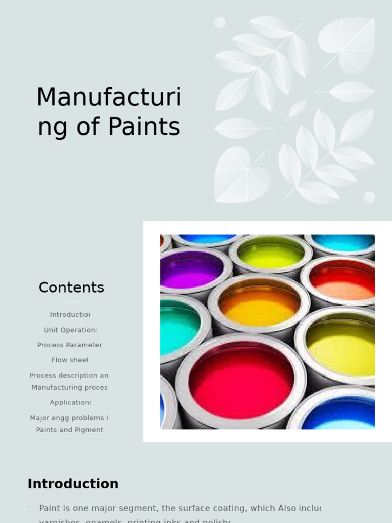 Paint Manufacturing Process Overview | PDF | Paint | Coating