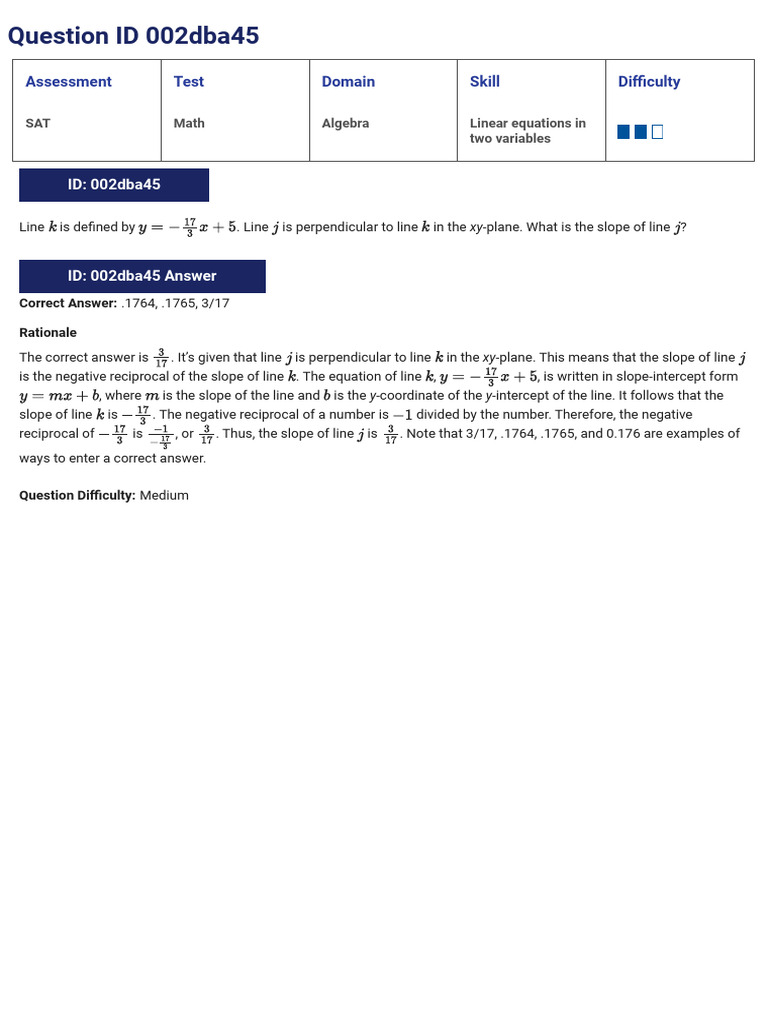SAT Suite Question Bank Maths | PDF | Equations | Algebra