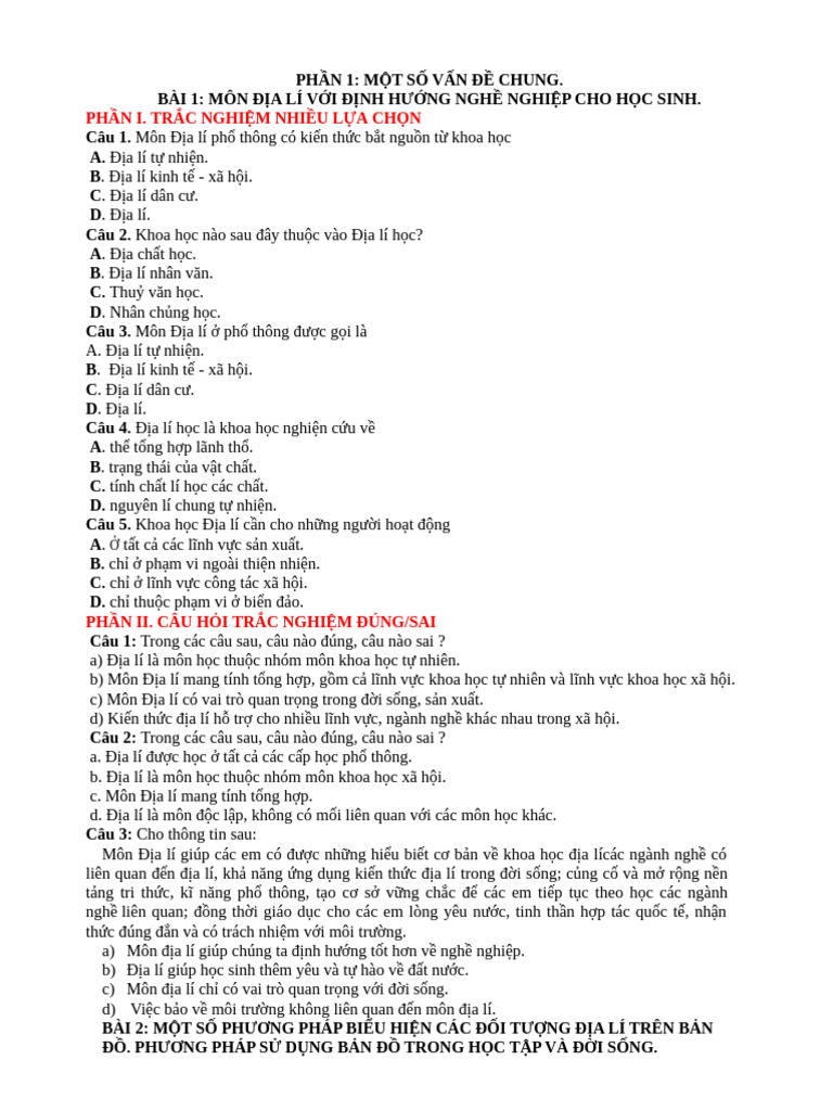 Ôn Tập Gki K10 | PDF