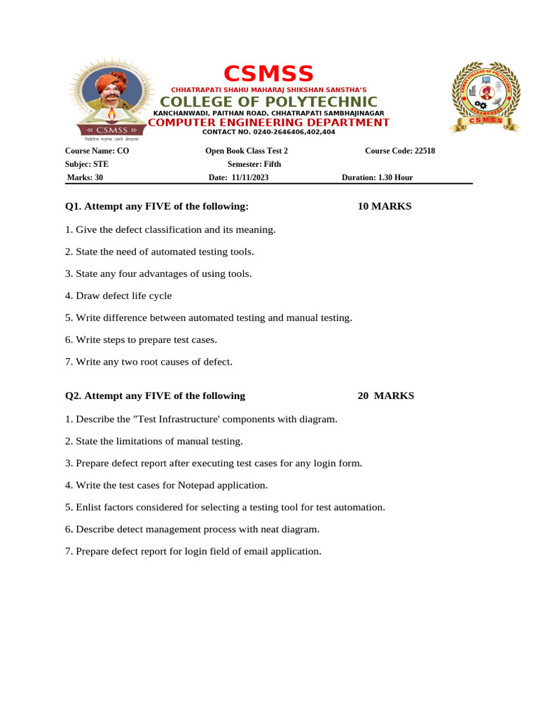 Ste Practice Paper 2 | PDF