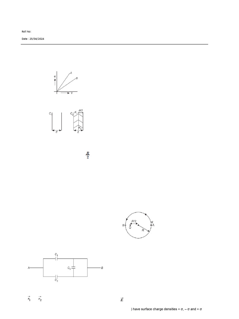 Phy CH 2 Assignment | PDF | Capacitor | Capacitance