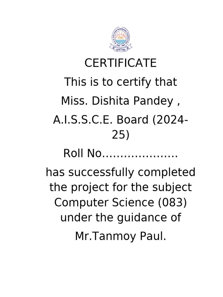 CERTIFICATE | PDF