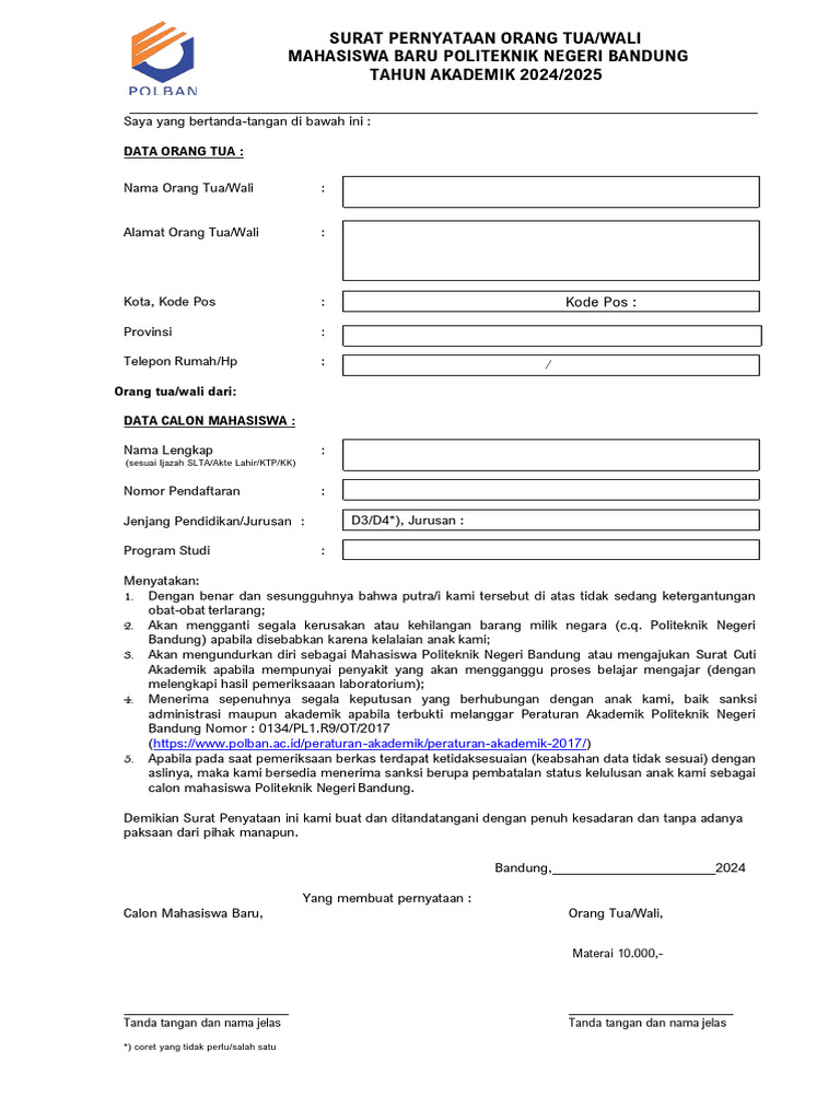 Form Pernyataan Ortu SNBT 2024 1bb53d59 F3ec 4aaa 9dab 18dc790d2ef0 | PDF