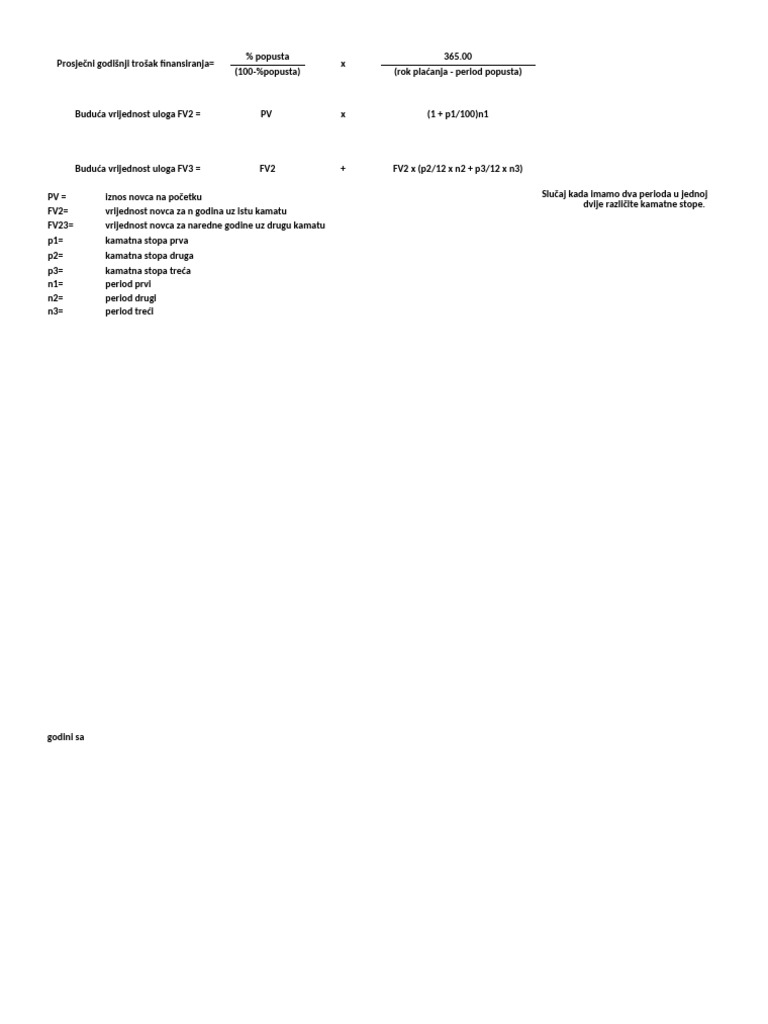 Formule Finansijski Menadzment | PDF