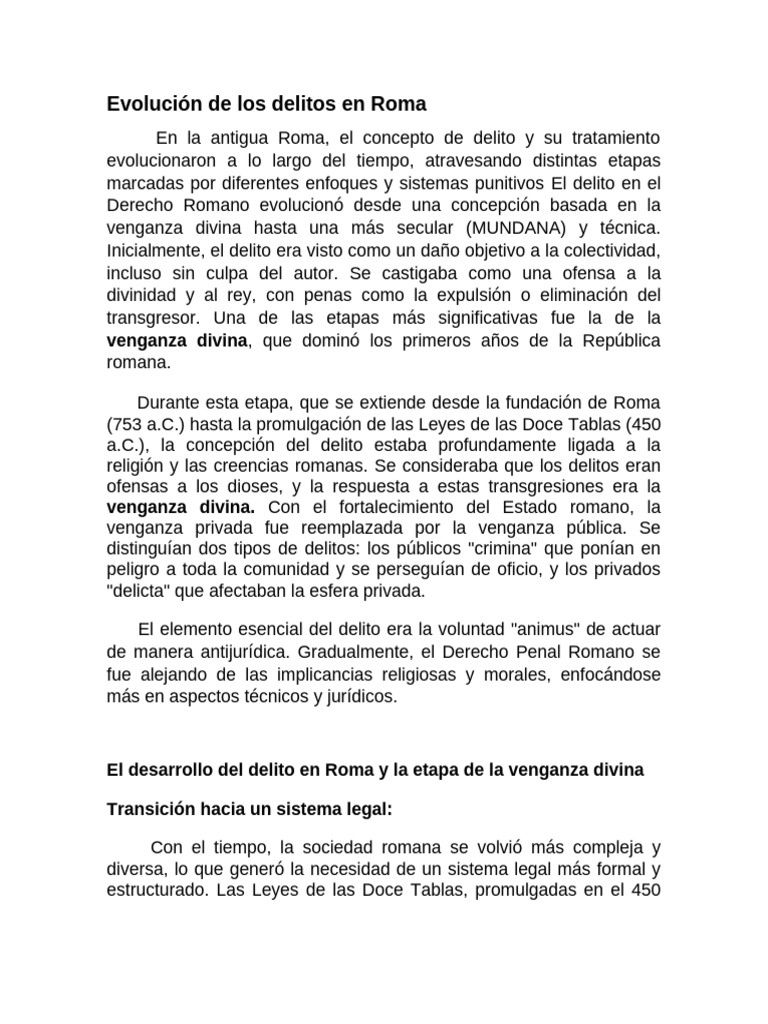 Evolución de Los Delitos en Roma | PDF | Castigos | imperio Romano