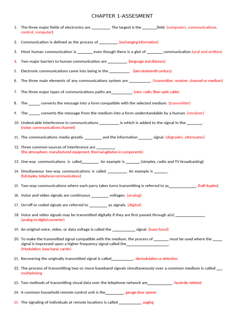 Chapter 1 Assesment Pdf Radio Spectrum Radio