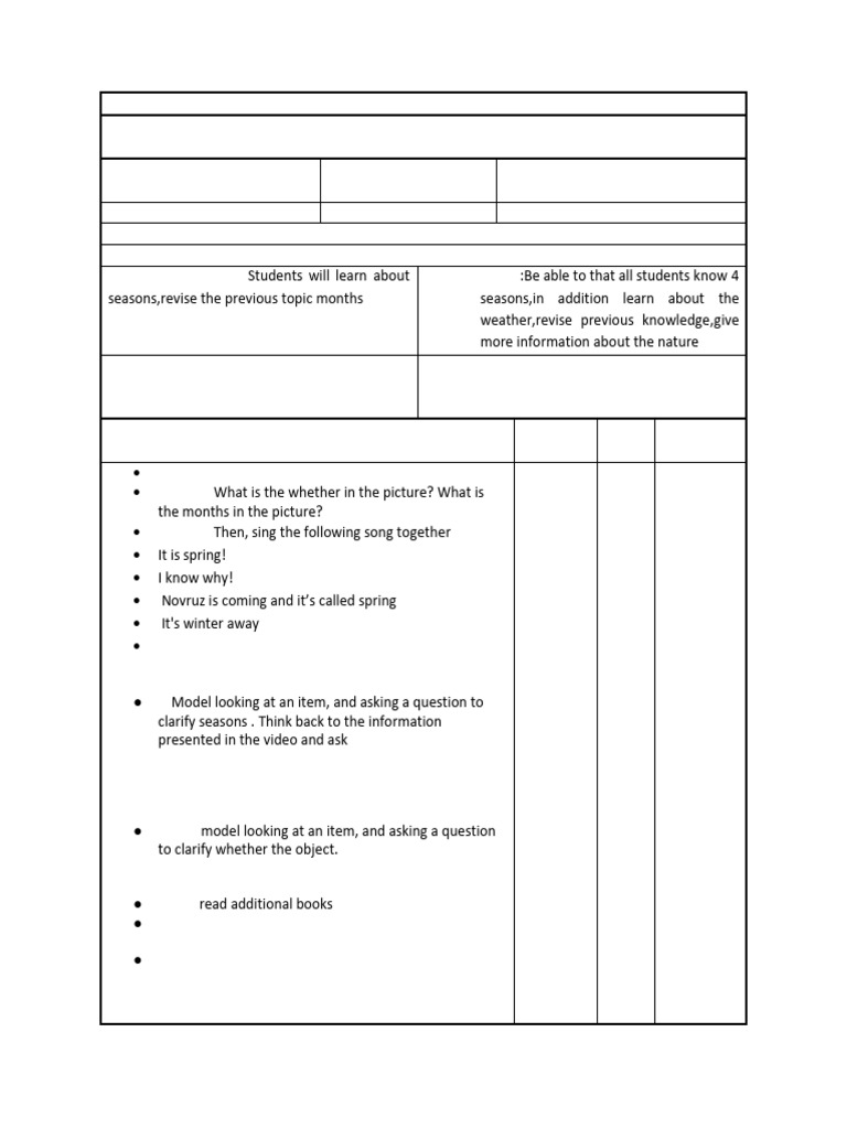 Lesson Plan Pdf Learning Teachers