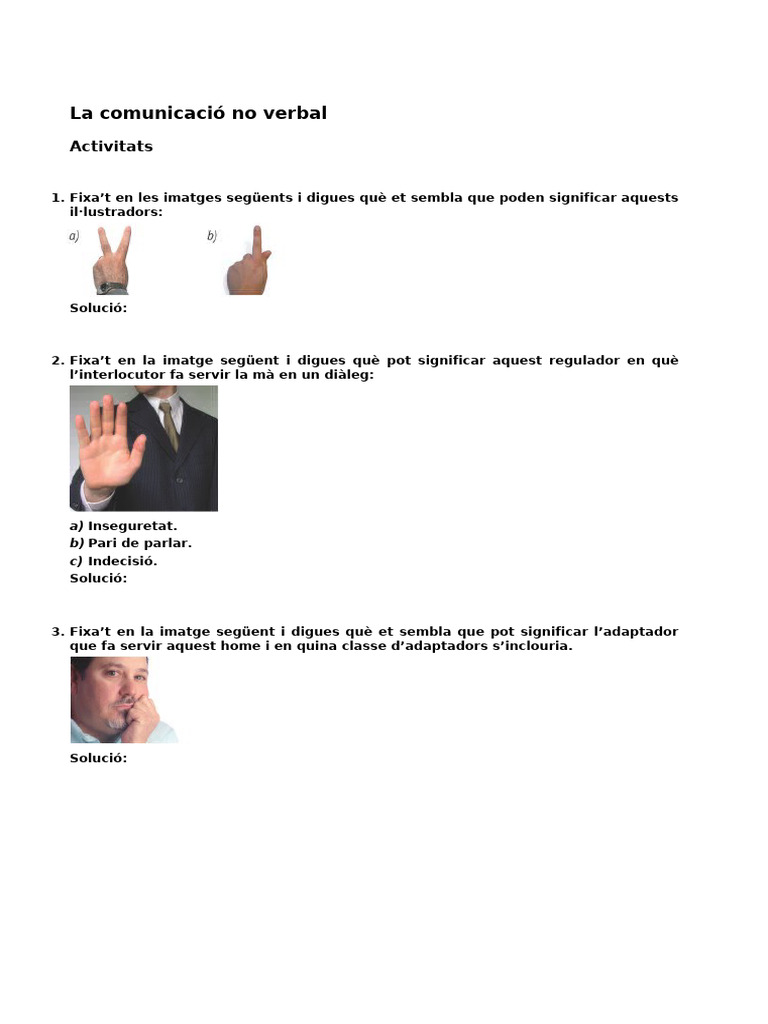 Ejercicios A3 Com. No Verbal | PDF