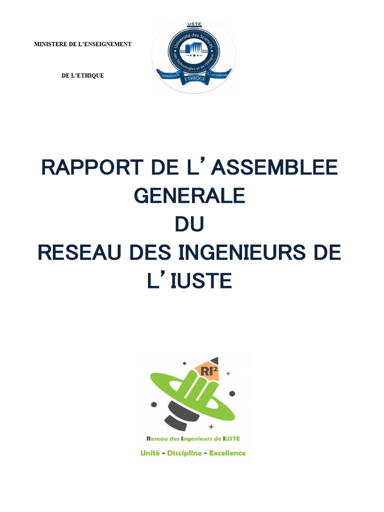 Rapport Assemblée Générale IUSTE 2024-2025 | PDF