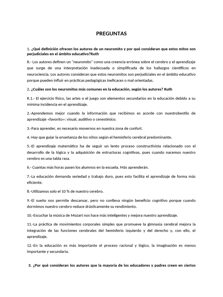 Neuromitos en Educación: Impacto y Consecuencias | PDF | Aprendizaje ...