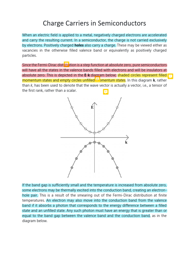 Charge - Carrier - in - Semiconductor | PDF | P–N Junction | Semiconductors