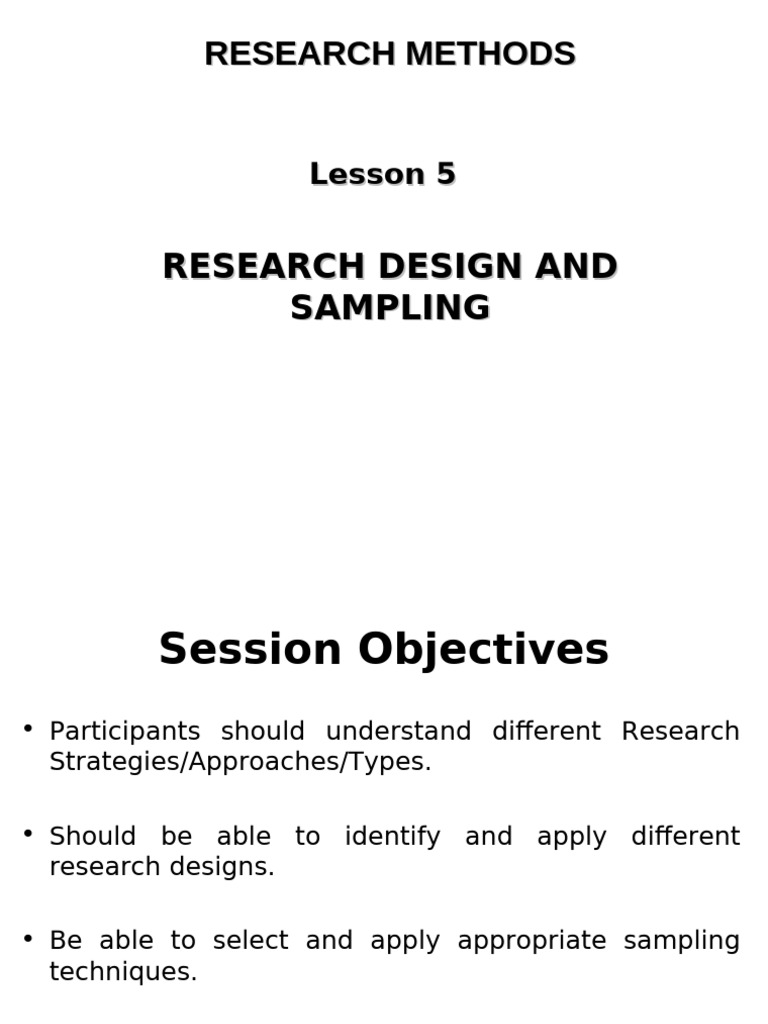 RM Lesson 5 | PDF | Methodology | Sampling (Statistics)