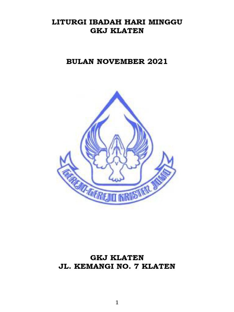 Liturgi Ibadah Minggu GKJ Klaten | PDF
