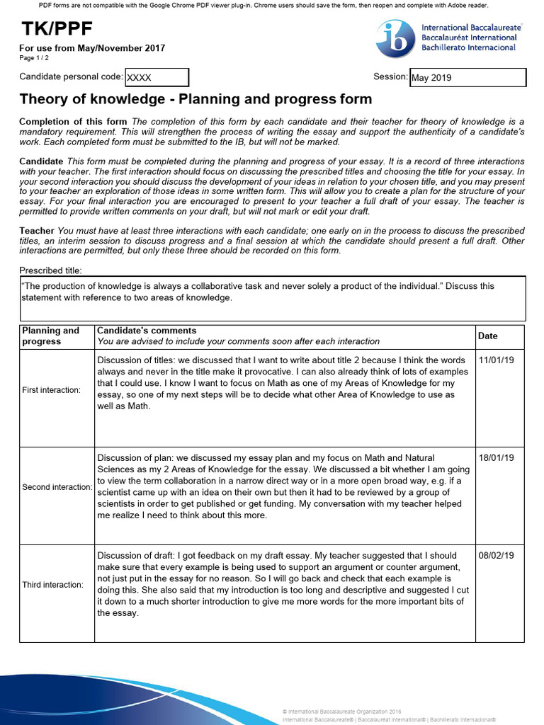 TKPPF Sample B | PDF | Essays | Knowledge