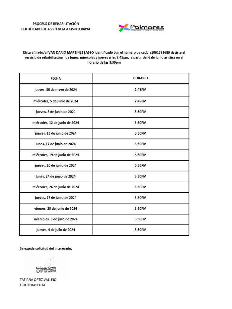 Certificado Programación Terapias | PDF