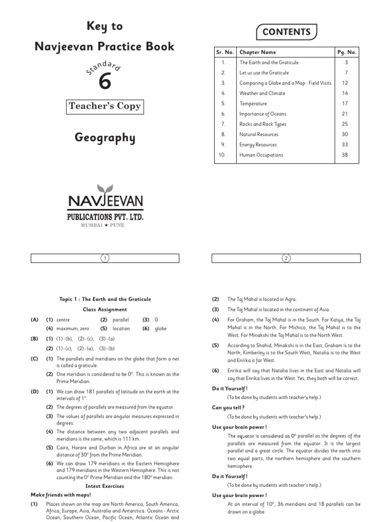 Key To Navjeevan Practice Book: Teacher's | PDF | Humidity | Atmosphere ...