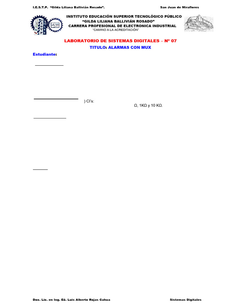 Lab. #07 - Sistema de Alarma (W) | PDF