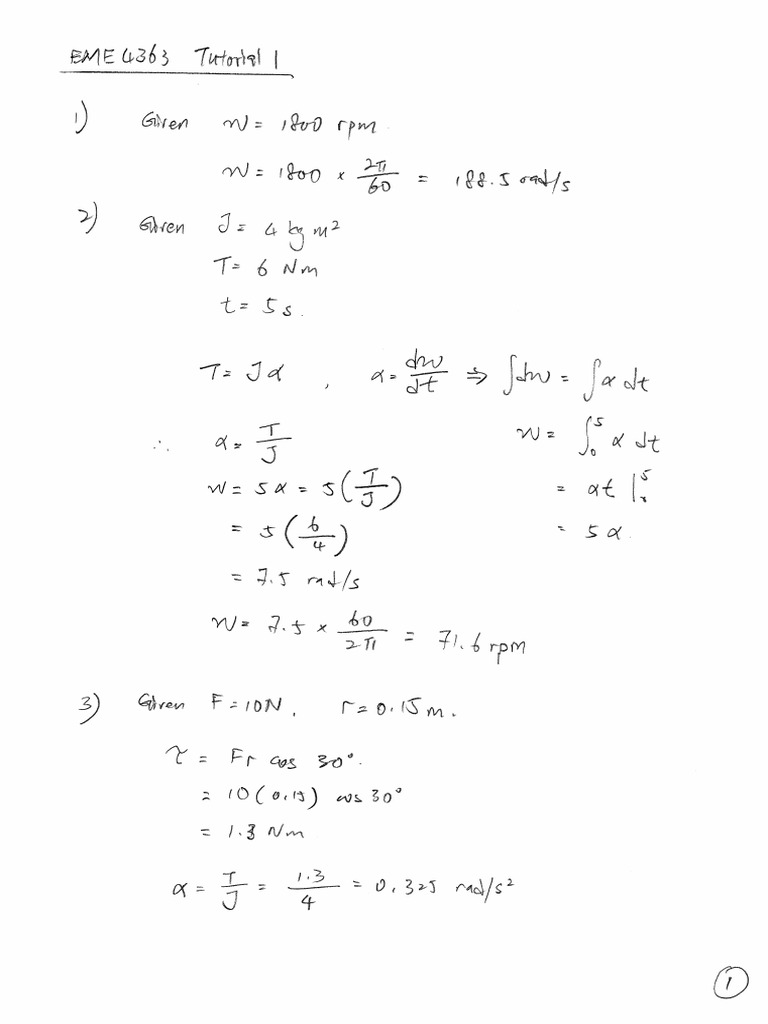 Tutorial1 Sol | PDF