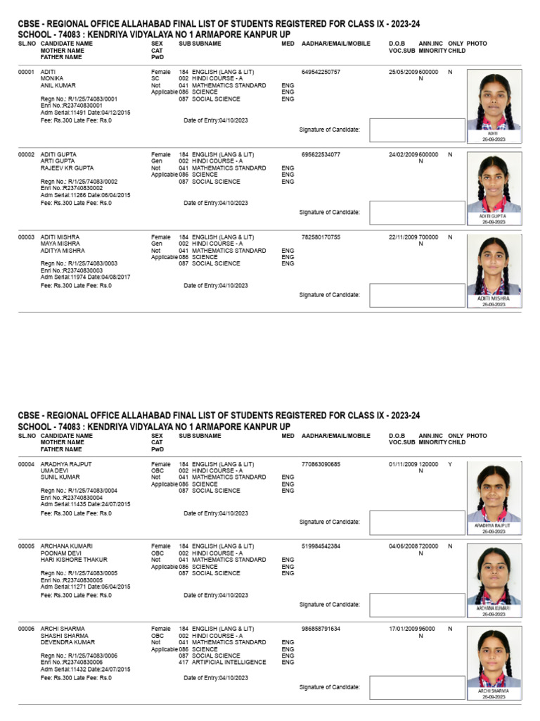 Ix Registration Final Copy 2023 24 | PDF | Schools | Secondary Education