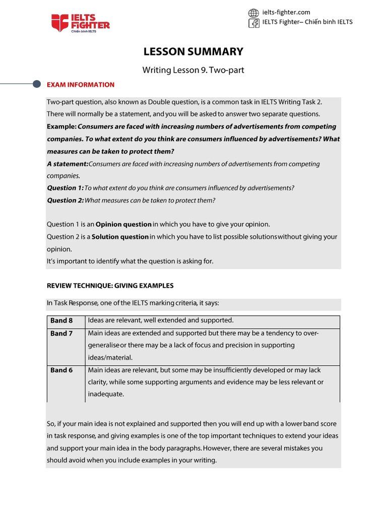 Writing - Two-Part | PDF