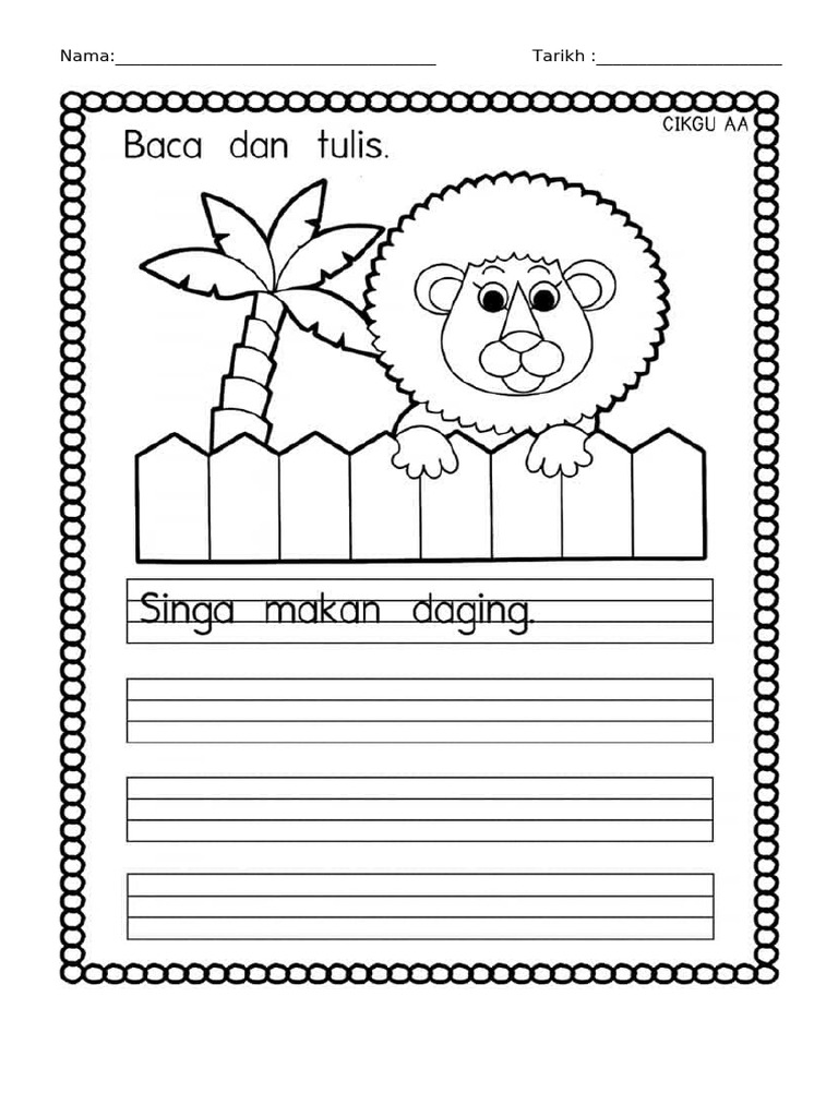 (5 Tahun) BM Latihan Menyalin Ayat Pendek | PDF