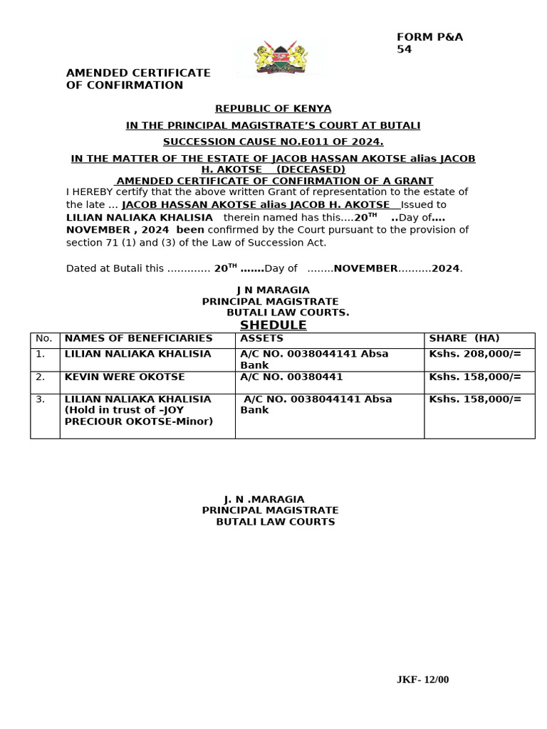Certificate of Confirmation 11-24 | PDF
