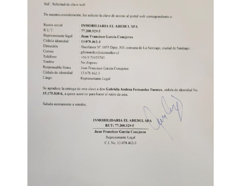 Carta Solicitud Clave Afc Abedul | PDF