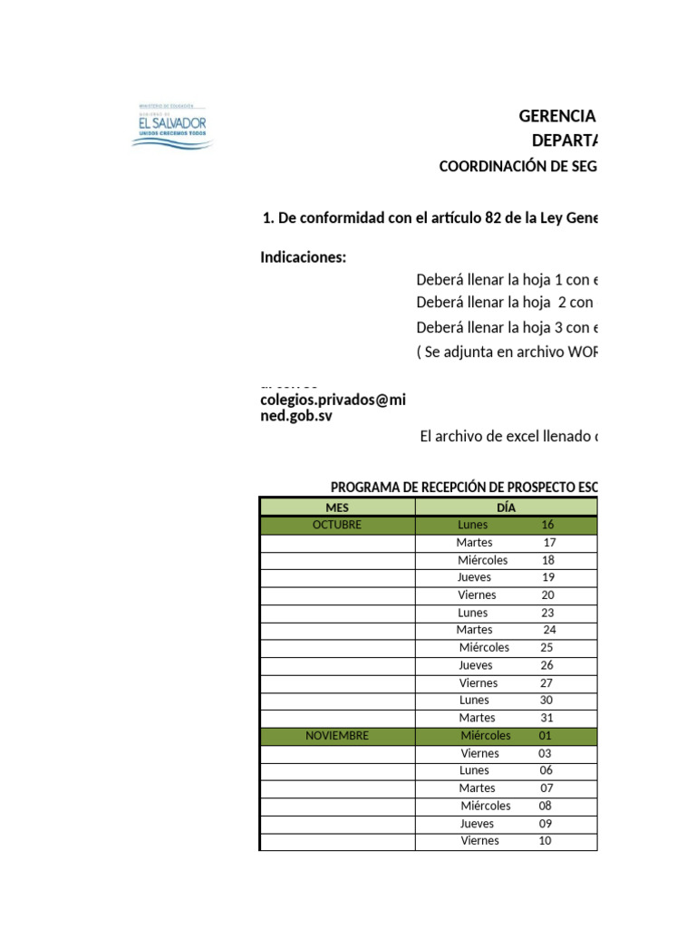 Instrucciones para Prospecto Escolar 2018 | PDF