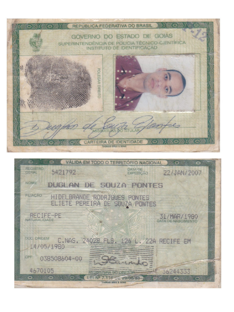 RG Frente e Verso | PDF