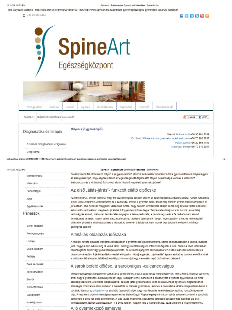 SpineArt - Egészséges Gyerekcipő Vásárlása - SpineArt - Hu | PDF