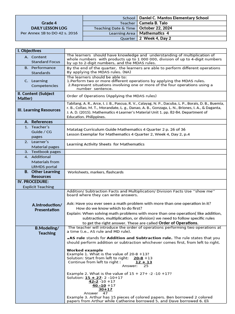 LP Q2 Team Supervision 10 22 24 | PDF | Cognitive Science | Behavior Modification