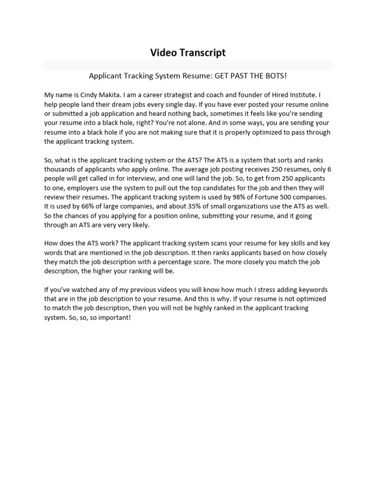 Optimize Your Resume for ATS Success | PDF