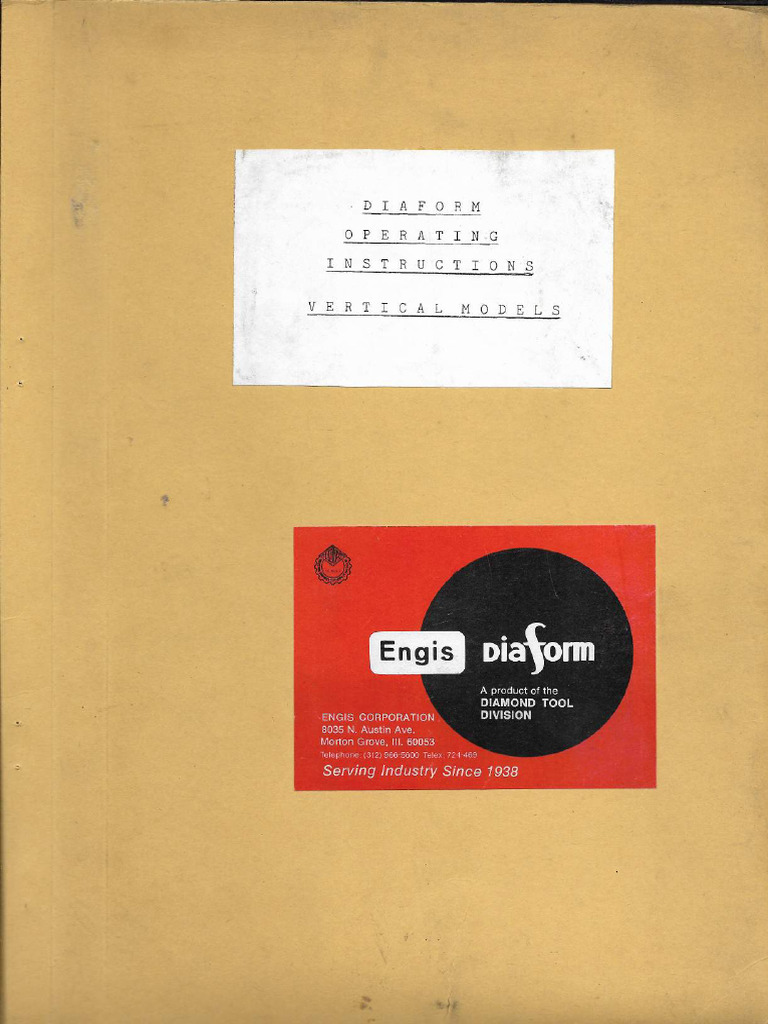 DiaForm Model AT Instruction Manual | PDF