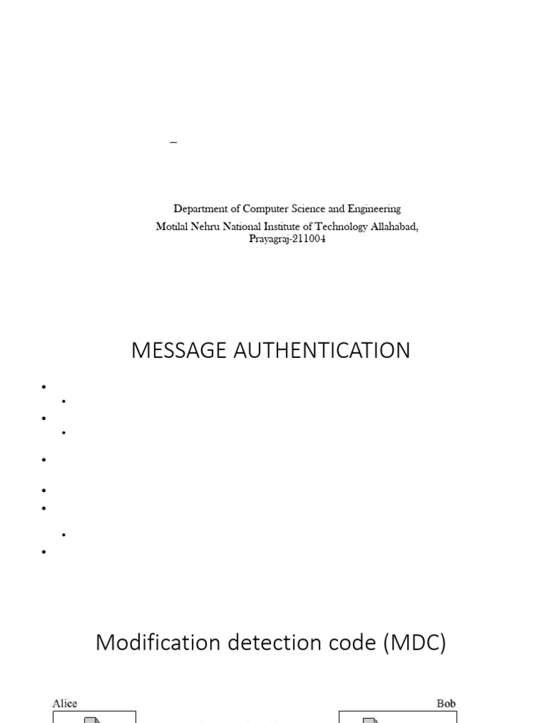 Message Authentication & Digital Signatures | PDF | Public Key Cryptography | Key (Cryptography)